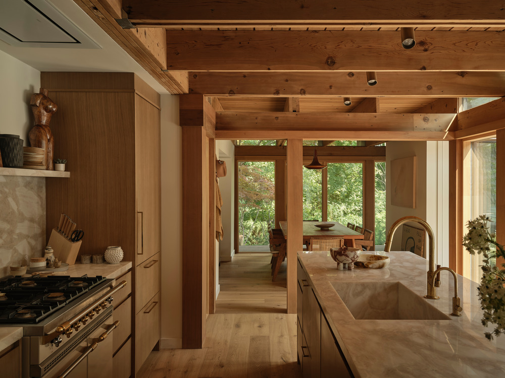 toronto couple renovates their forest-edge courtyard home with earthy ...