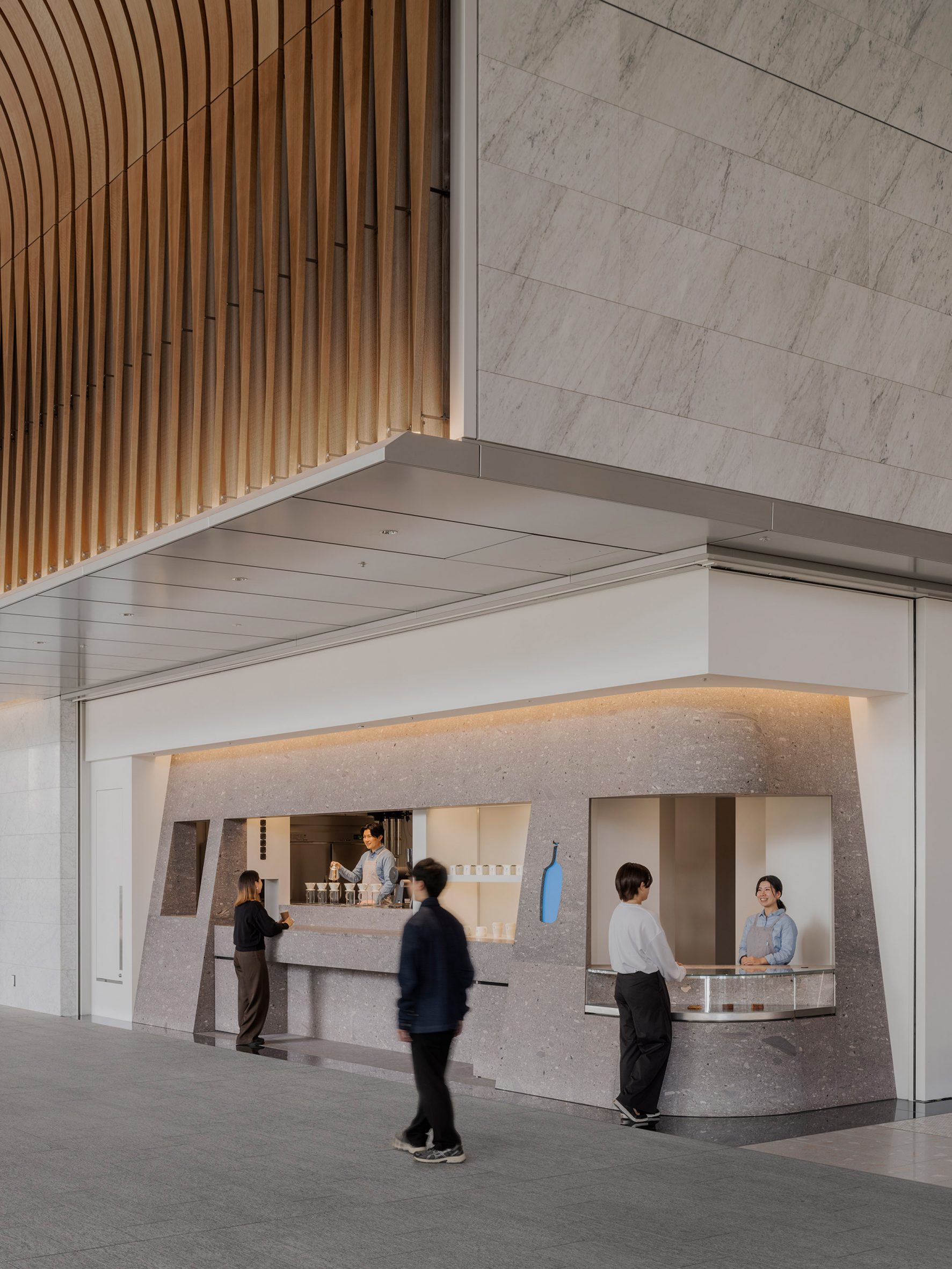 blue bottle coffee takanawa reimagines cafe as a transit-inspired ...