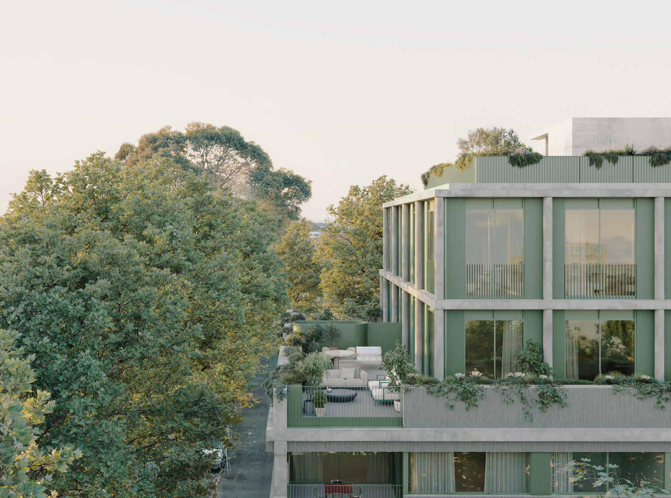 a soft-spoken residential building shaped by trees and time: project by ...