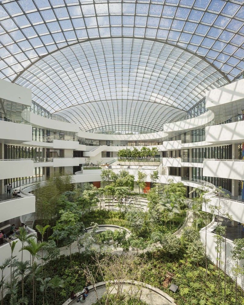 the sustainable albert einstein education center is centralized around ...