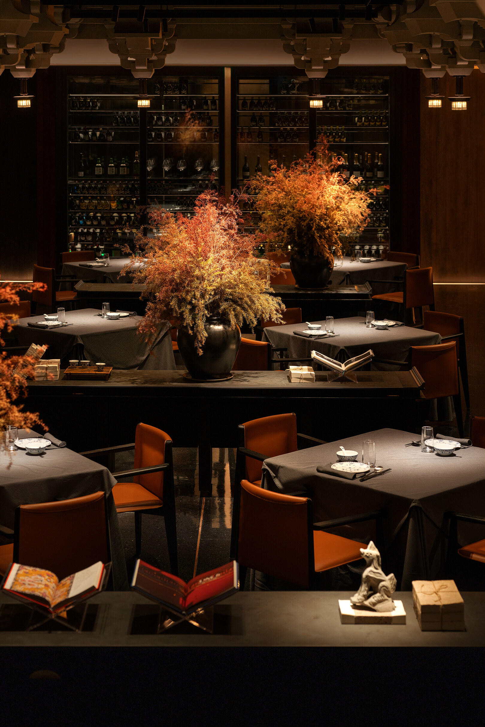 a warm and contemplative design creating an intimate experience at gui temple restaurant ...