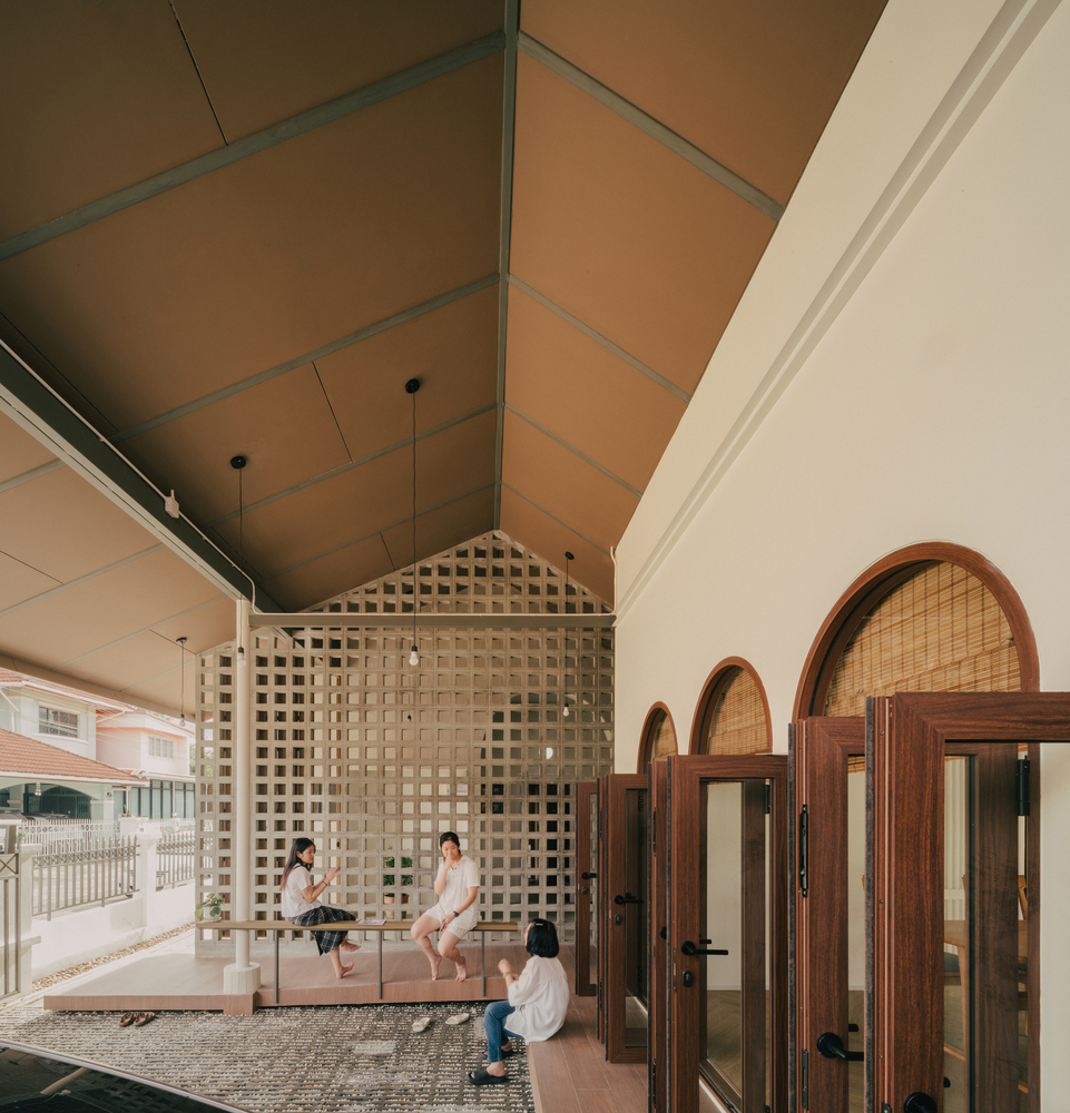 flow house combines nature and earthy materials for a cozy retirement ...