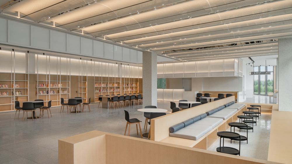 the minimalist transformation of a traditional library in pinggu ...