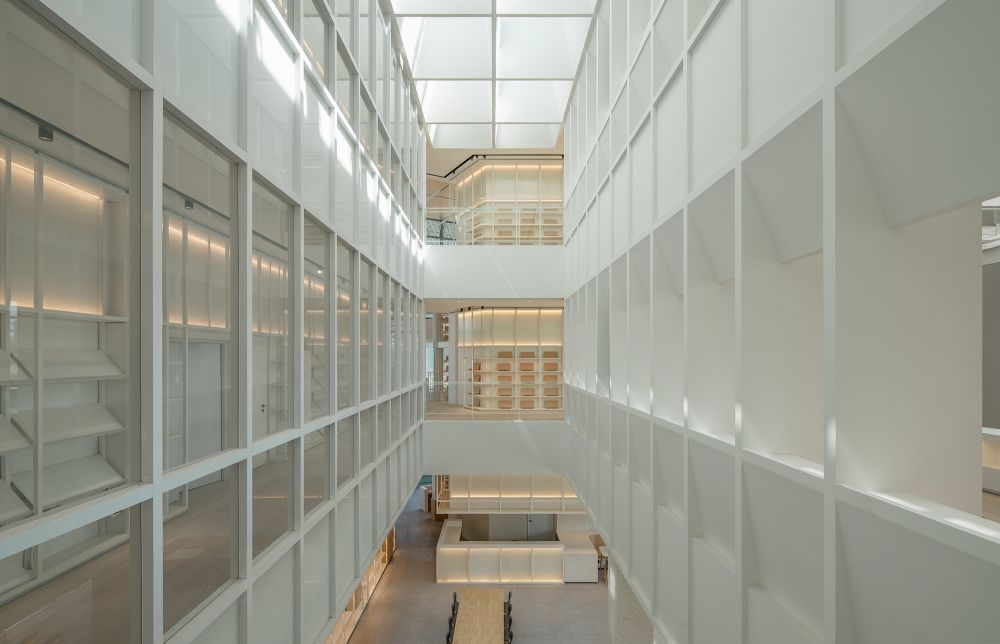 the minimalist transformation of a traditional library in pinggu ...