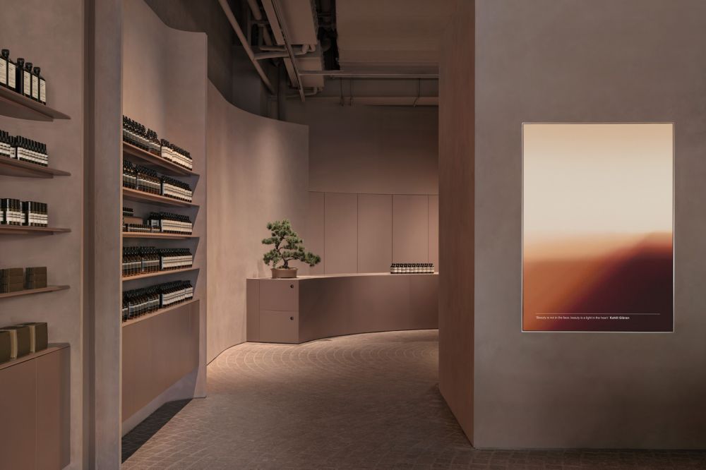 news: atelier suasua blends earthy elements and subtle rose at aesop ...