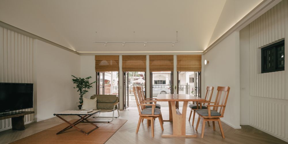 flow house combines nature and earthy materials for a cozy retirement ...