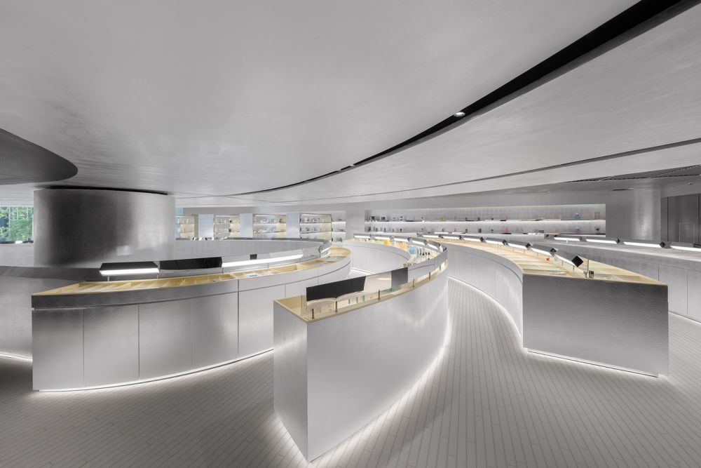 the interior of haydon store is inspired by space-station design ...