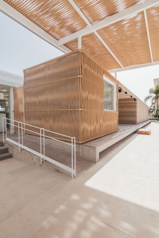 utilizing hand-woven canopy on hotel parque la paz refurbishment ...