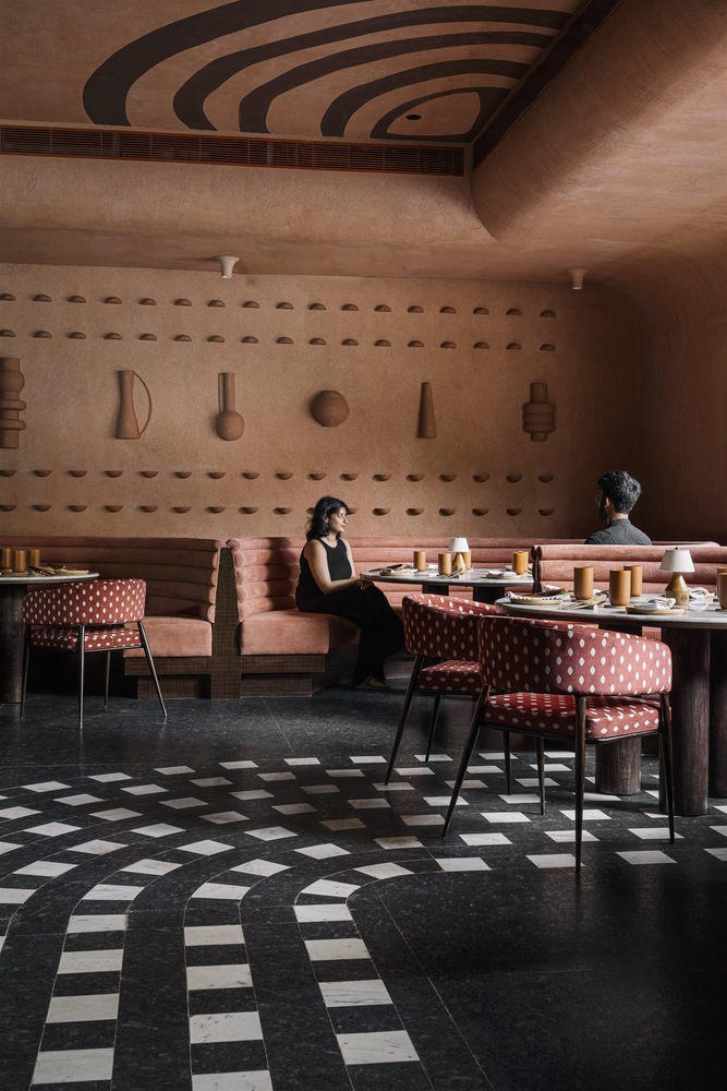 news: curved ceilings and glass blocks create a retro-inspired ambience ...