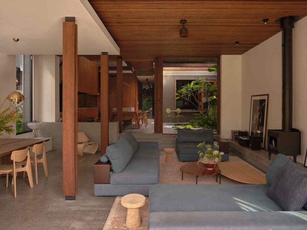 timber and muted tones transform australian kent house into a tranquil ...