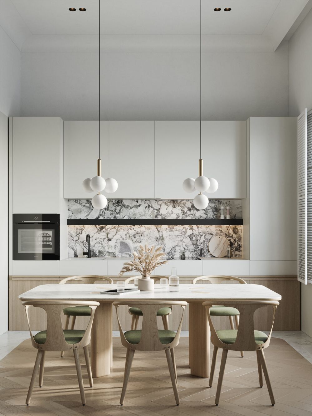 soft green hues, arches and wood to infuse lively minimalism: project ...