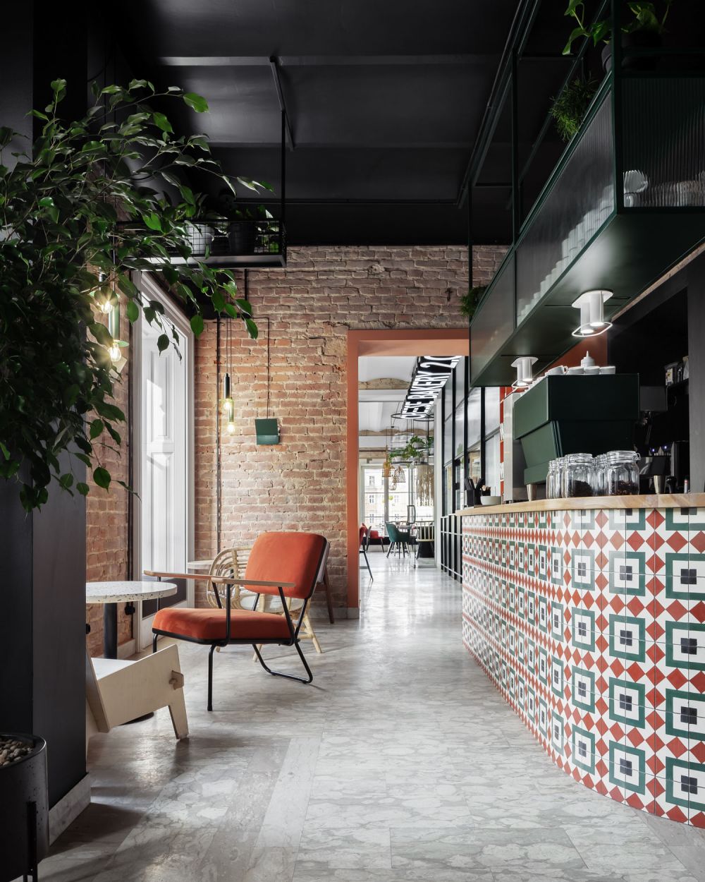 vaulted ceiling and generous biophilic accents, a closer look into ...