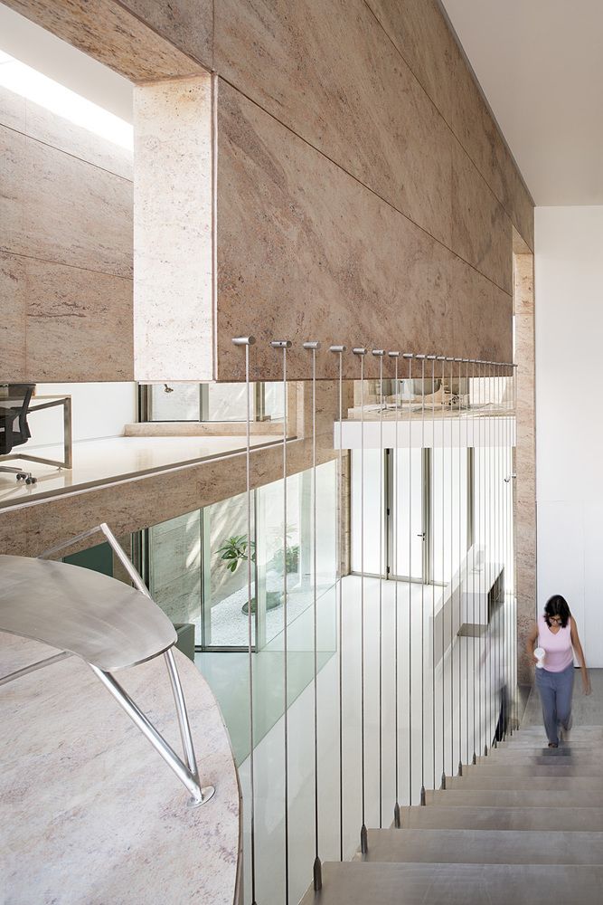 a narrow yet experiential modern office design in mohali: project by ...