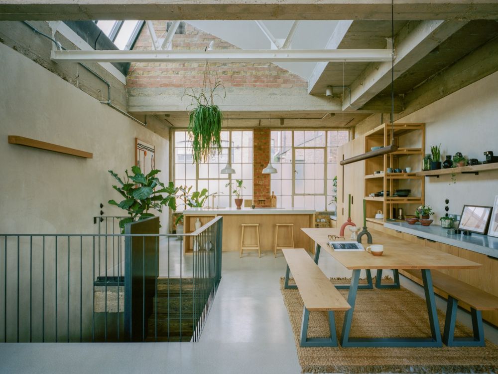 pitched roof and natural palette for earthrise studio in london ...