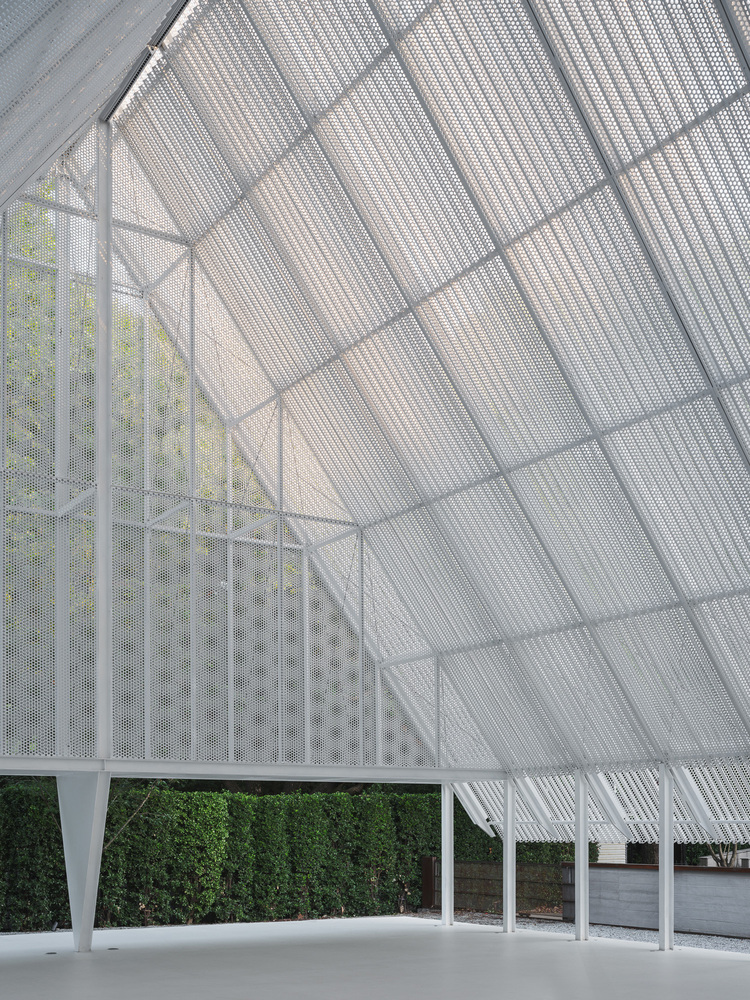 the breeze hall invites a moment of reflection through its feather ...